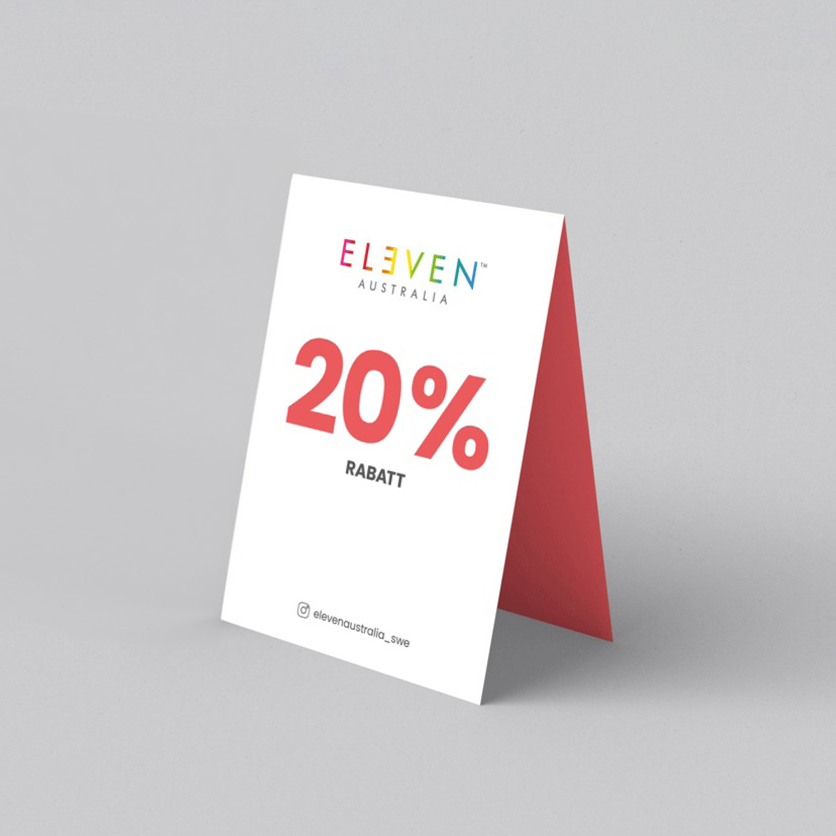SKYLT "20% RABATT" - ELEVEN